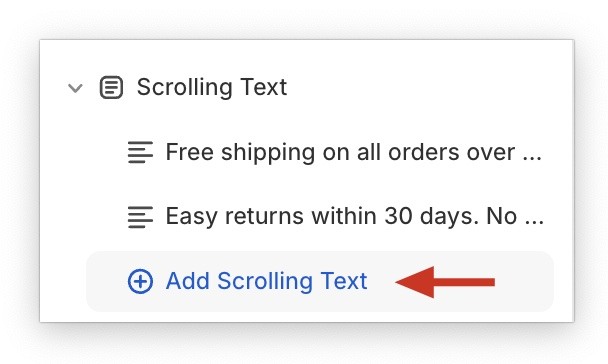 Scrolling Text Section
